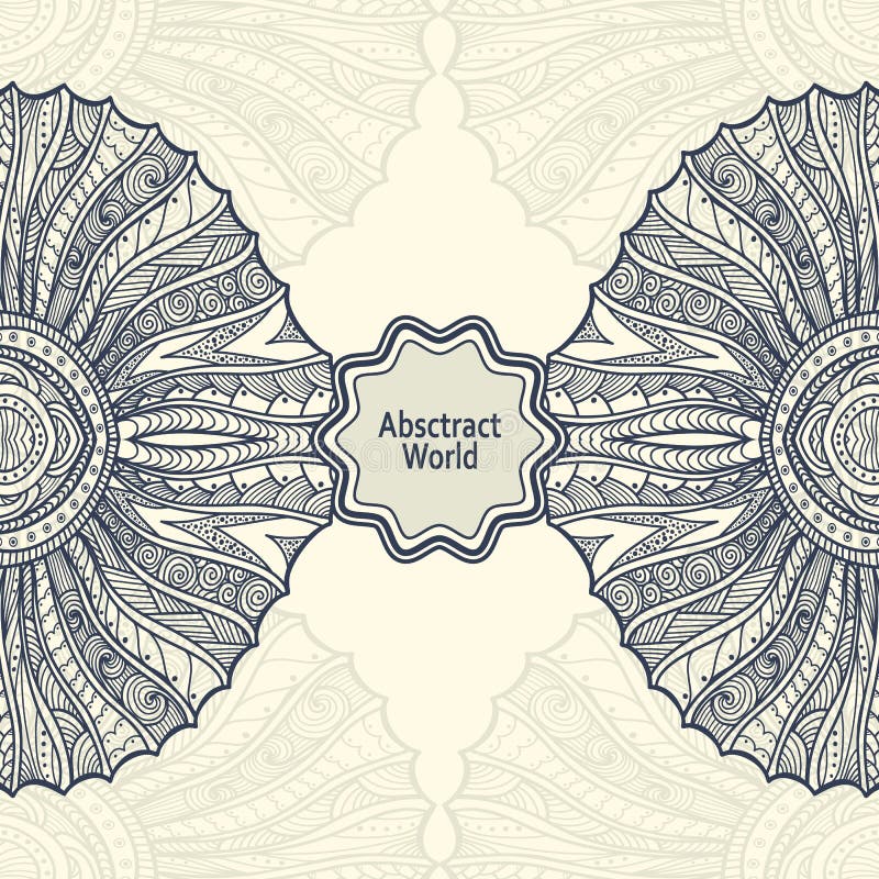 Abstract Background with Zen-doodle Pattern Black on White Stock Vector ...