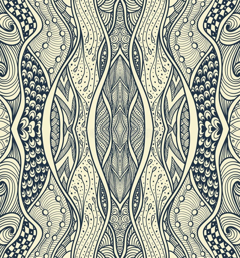 Abstract Background with Zen-doodle Pattern Black on White Stock Vector ...