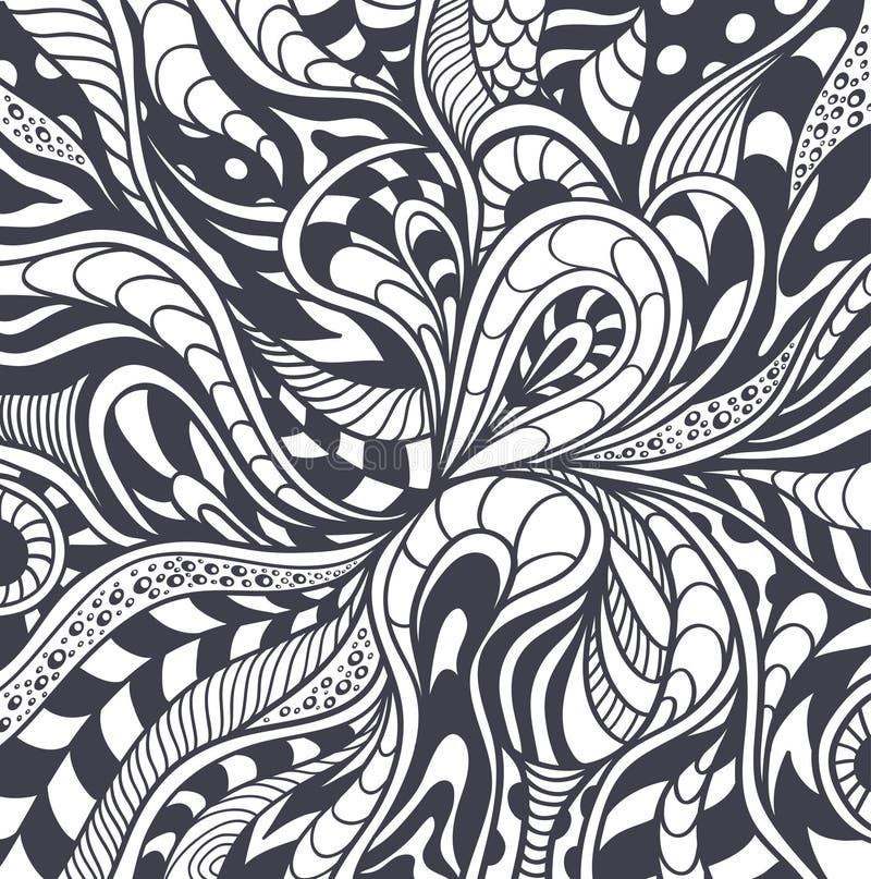 Zen-tangle or Zen-doodle Abstract Texture Background in Beige Marine ...