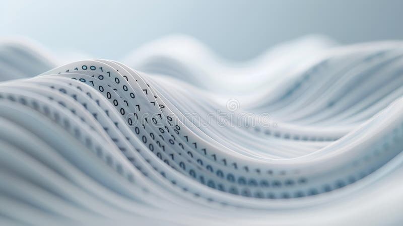 Abstract Background of Zeros and Ones in White and Gray Colors a Modern ...