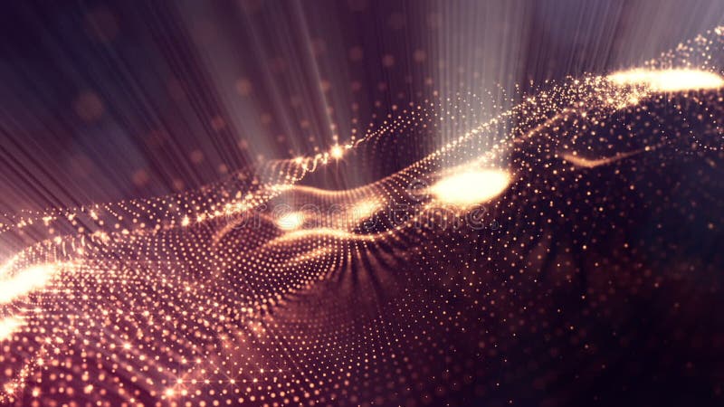 Abstract Dark Background As a Loopable Sequence with Glow Particles and Depth of Field. 3d ...