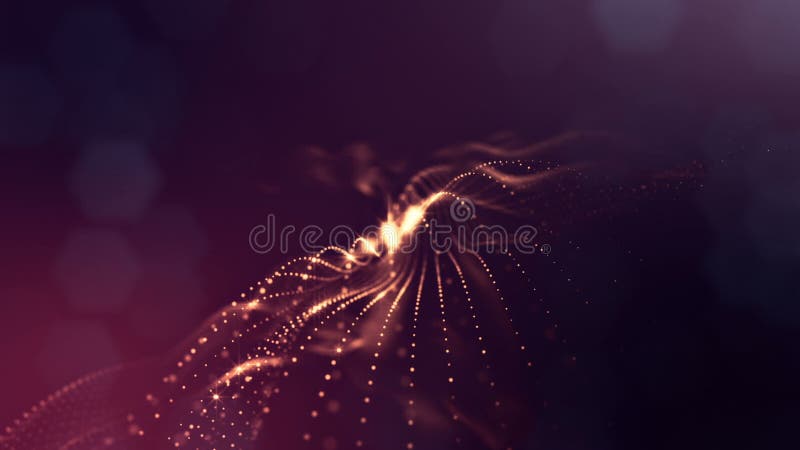 Abstract Dark Background As a Loopable Sequence with Glow Particles and Depth of Field. 3d ...