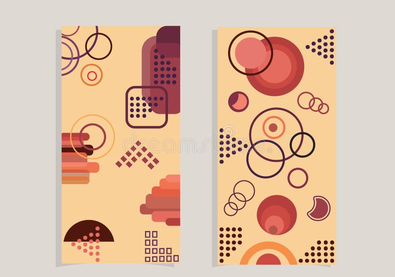 Mid Century Colorful Geometric Abstract Backgrounds Stock Illustration ...