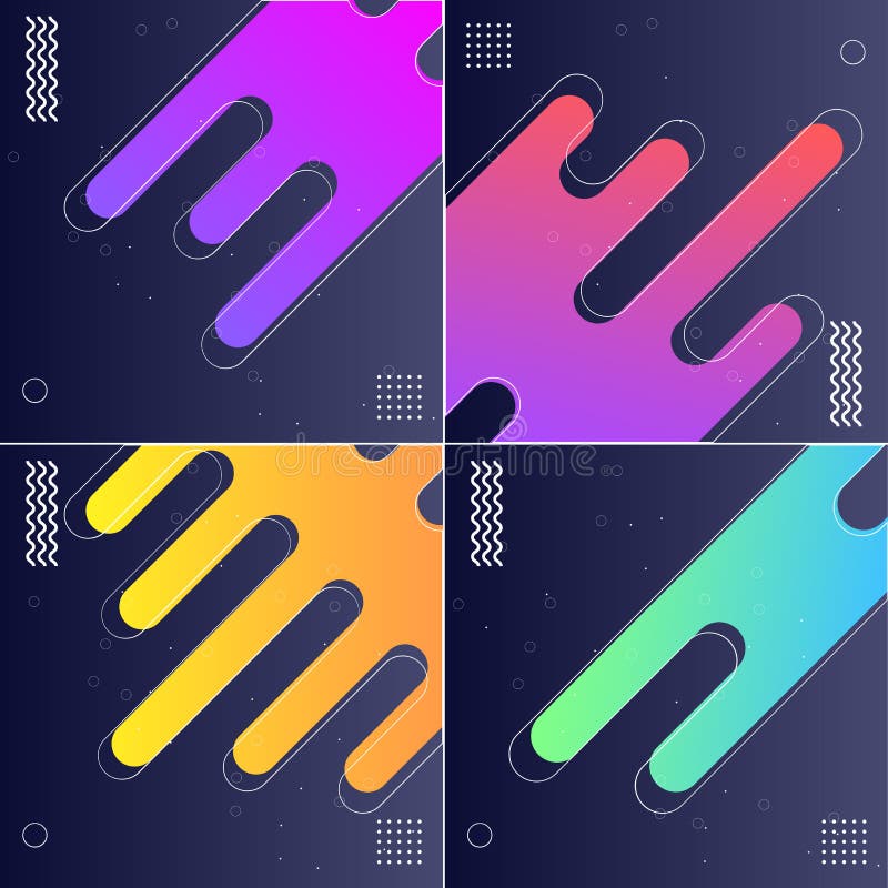 Abstract Backgrounds in Color Pack of 4 Vector Illustrations Stock ...