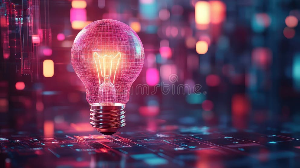 Abstract Backgrounds with Creative Idea Light Bulb, Cube, Square, and ...