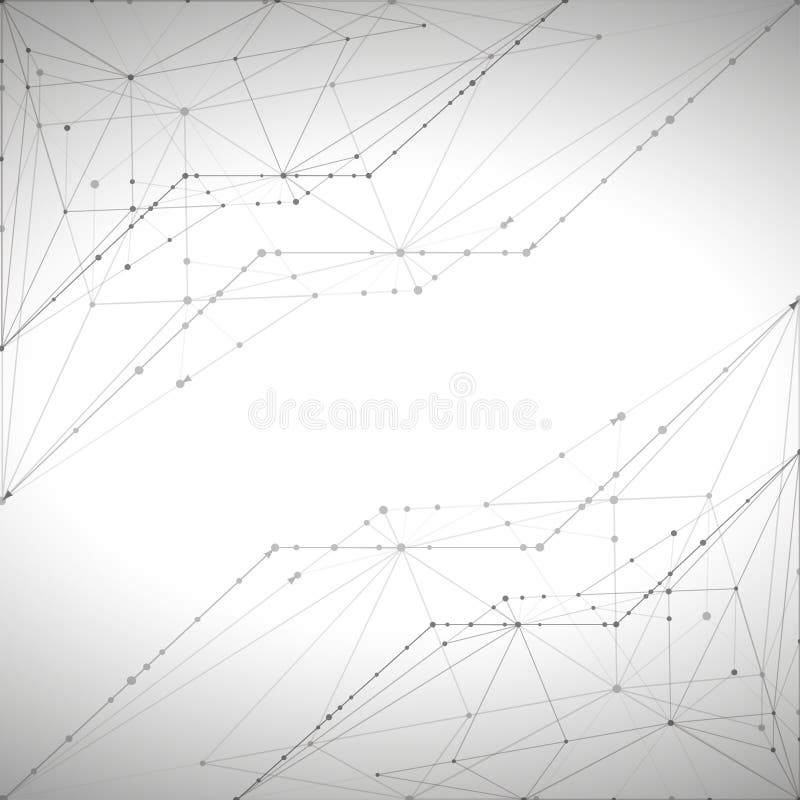 Abstract Backgrounds of Molecules Light Gray Lines Stock Vector ...