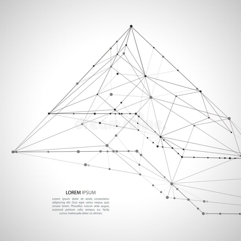 Abstract Backgrounds of Molecules Light Gray. Pyramid Shape. Stock ...