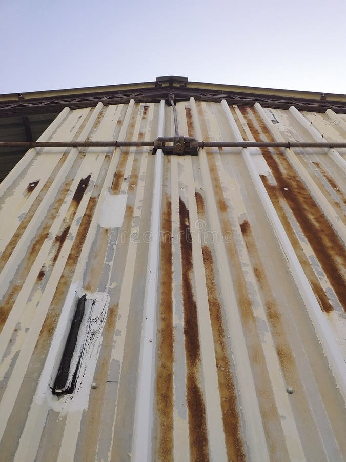 Rusty Metal Facade Perspective. an Old White Metal Material Texture for ...