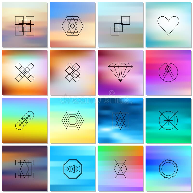 Abstract Backgrounds with Shapes Outlines. Stock Vector - Illustration ...