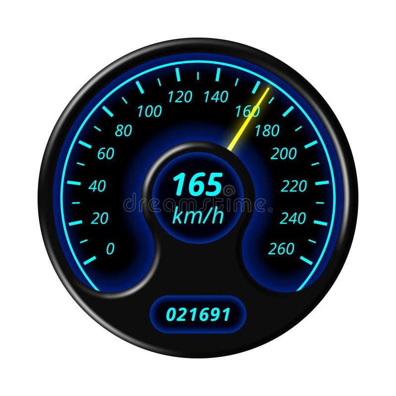 Speedometer Red Yellow and Green Color. Speed Indicator in Trendy Flat ...