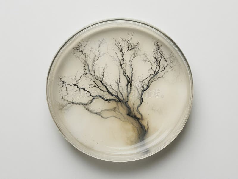 Abstract Bacterial Growth Pattern in a Petri Dish. Generated AI Stock ...