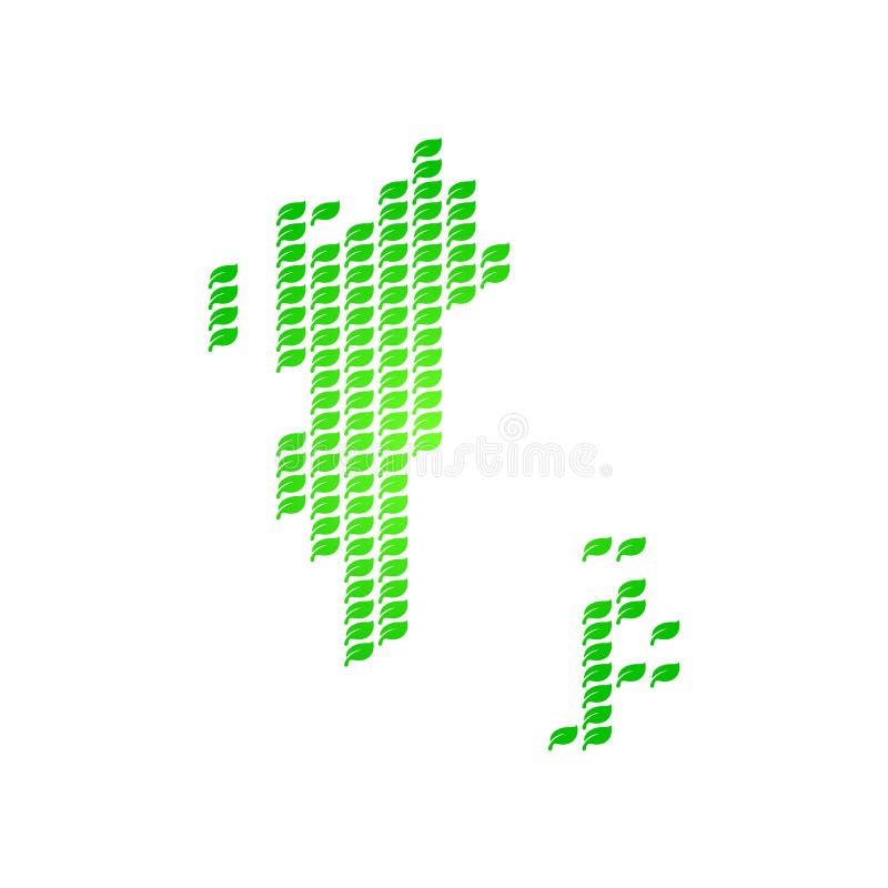 Abstract Bahrain Map Formed by Leaf Shapes Stock Vector - Illustration ...