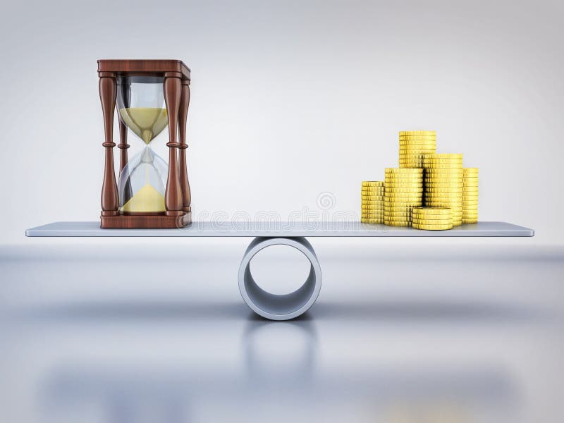 Balance of time and money stock illustration. Illustration of rate ...