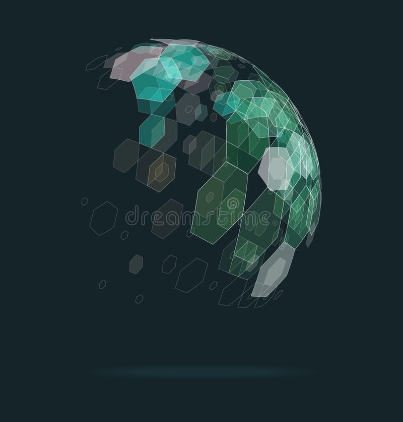 Abstract Ball of Geometric Shapes Stock Illustration - Illustration of ...