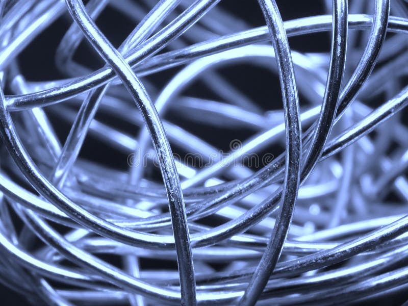 Abstract Ball of Silver Wire Stock Image - Image of strand, macro: 12426297
