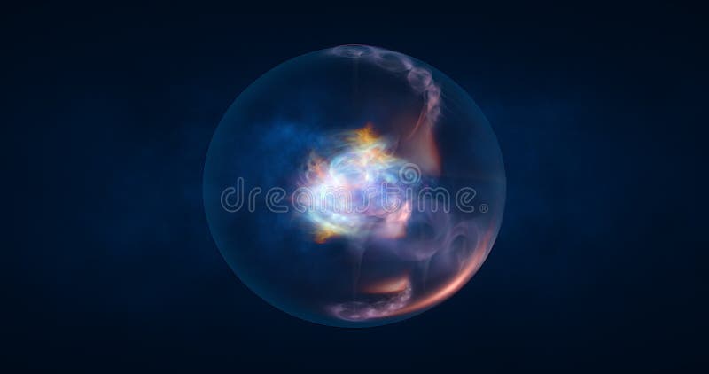 Abstract Ball Sphere Planet Iridescent Energy Transparent Glass Magic ...
