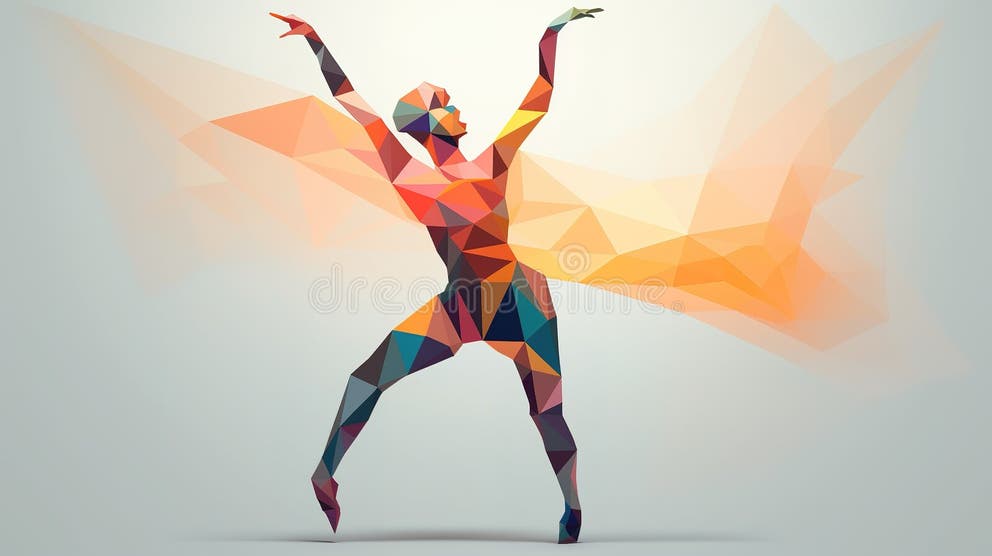 Abstract Ballet Polygonal Dancer, Wallpaper Artwork, Ai Generated Image ...