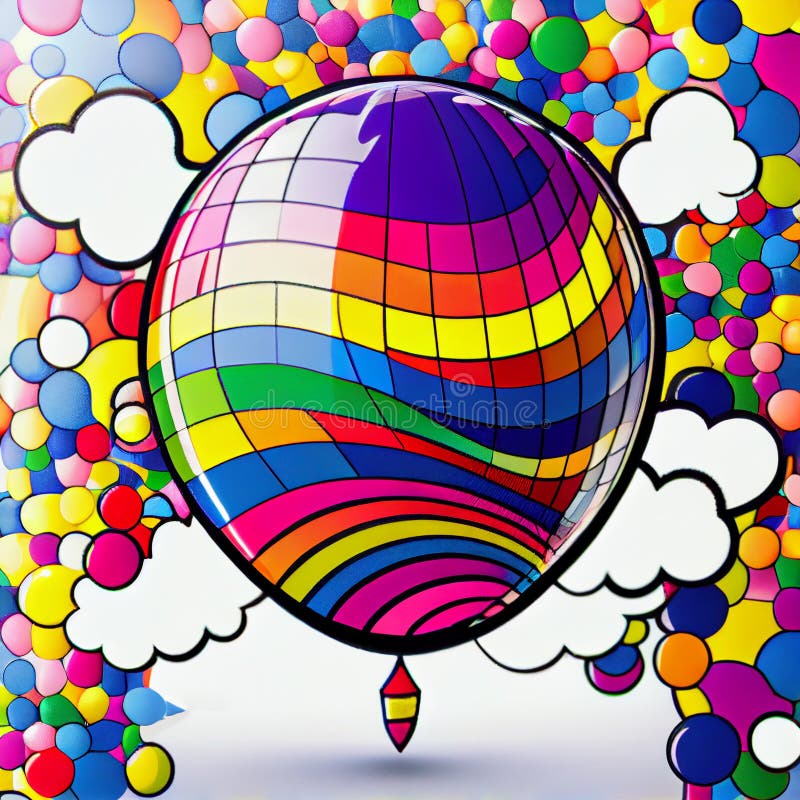 Abstract Balloon with Pattern. Generative AI Stock Illustration ...