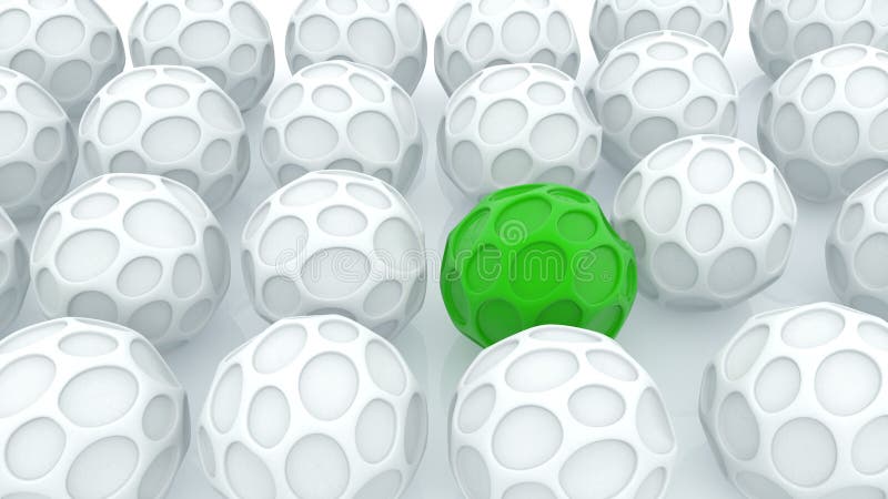 Abstract Balls Concept in White and Green Colors Stock Illustration ...