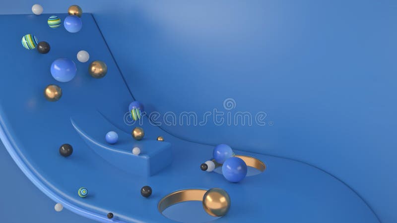 Abstract Balls of Different Size Rolling Down the Slope of a Bended ...