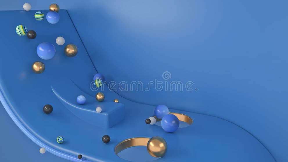 Abstract Balls of Different Size Rolling Down the Slope of a Bended ...