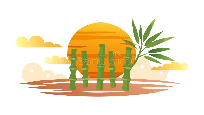 Abstract Bamboo Forest with Minimalist Lines, Vector Design Generative ...