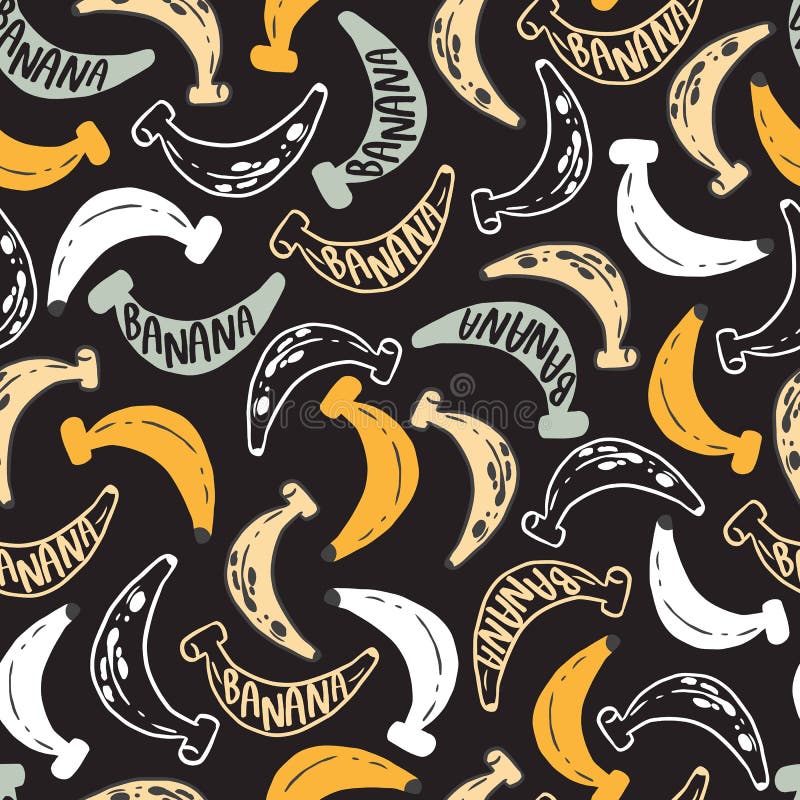 Abstract Banana Fruit Trendy Vector Graphic Seamless Pattern Stock ...