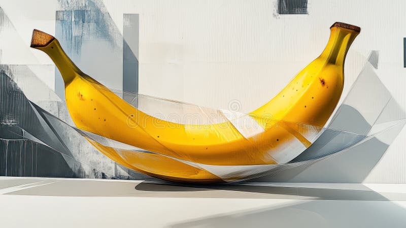 Abstract Banana Graphic Design, Modern Art, Creative Fruit Illustration ...