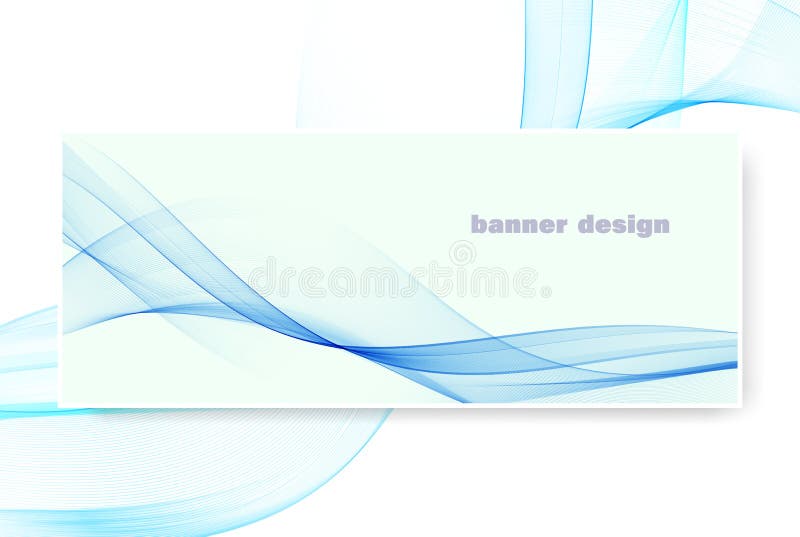 Abstract Banner Design.Blue Wavy Flow of Lines in Wave Shape.Vector ...