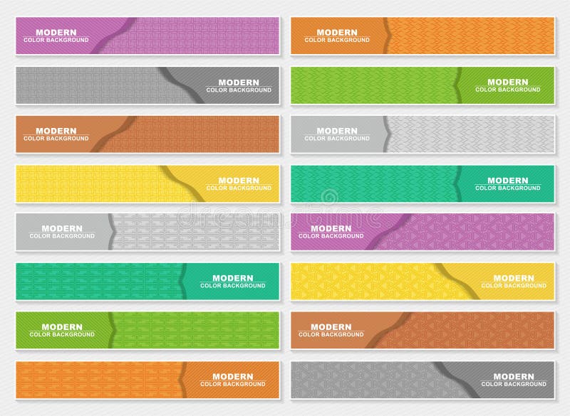 Abstract Banner Design Web Template Set, Horizontal Header Web Banner ...