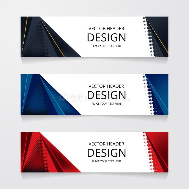 Abstract Banner Design Web Template Set, Horizontal Header Web Banner ...