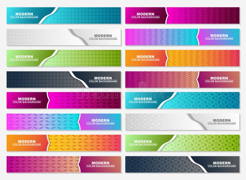 Abstract Banner Design Web Template Set, Horizontal Header Web Banner ...