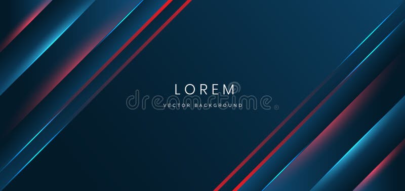 Abstract Banner Glowing Red Lines and Blue Lines Overlapping Layered ...
