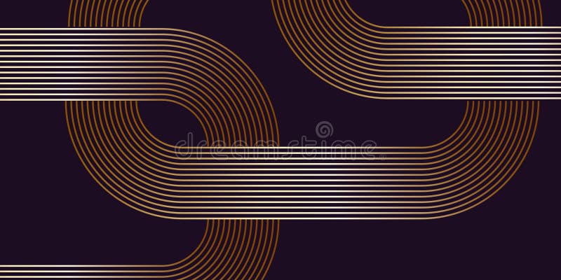 Abstract Banner with Gold Geometric Lines Design Stock Vector ...