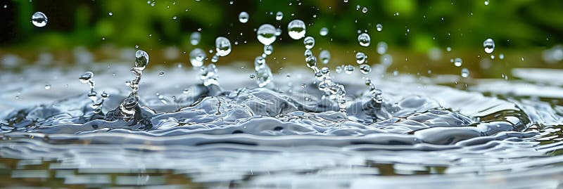 Abstract Banner Image with Puddle and Raindrops. Stock Illustration ...