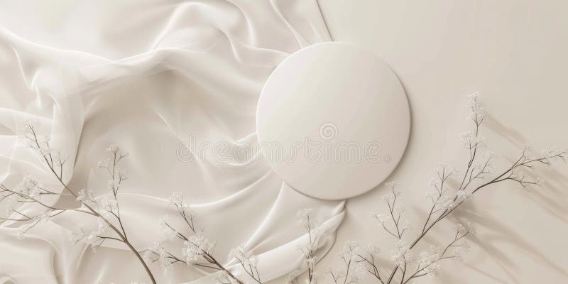 Abstract Banner with Minimalist White Composition with Round Frame ...