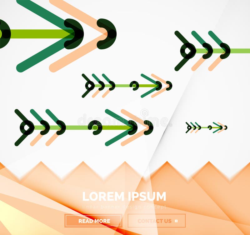 Abstract Banner Template with Arrows, Linear Stock Vector ...