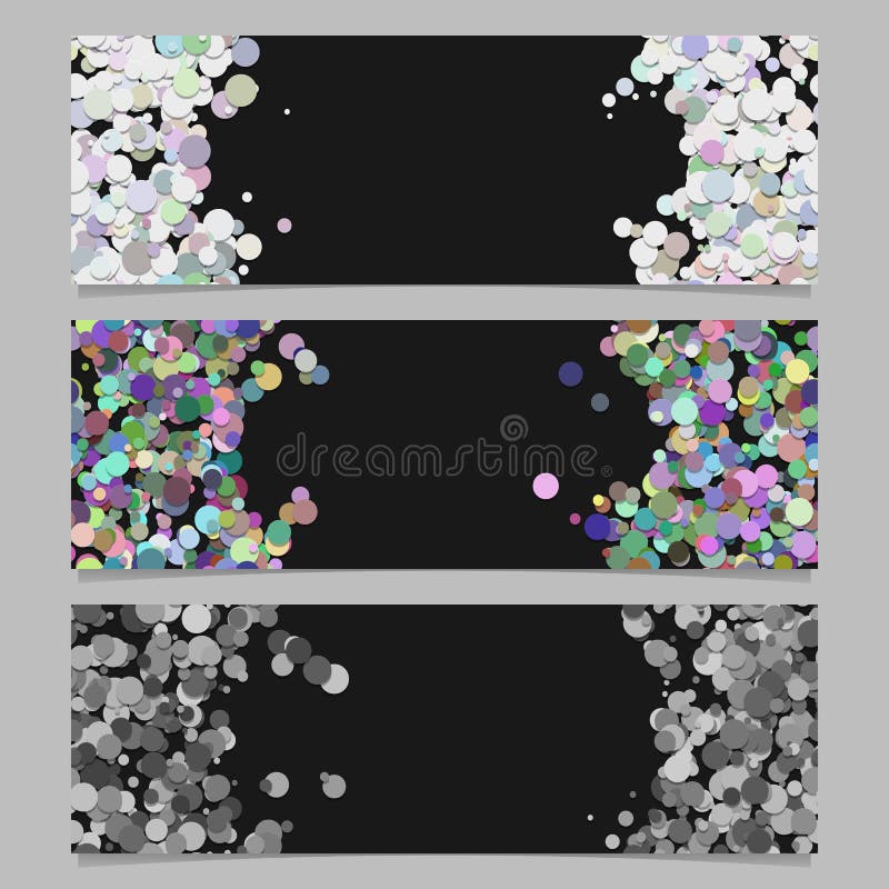 Abstract Banner Template Set with Colored Dots Stock Vector ...