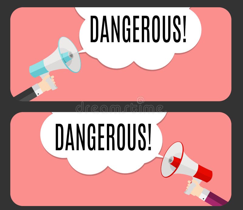 Abstract Banner with Text Dangerous. Emotion and Curiosity Concept ...