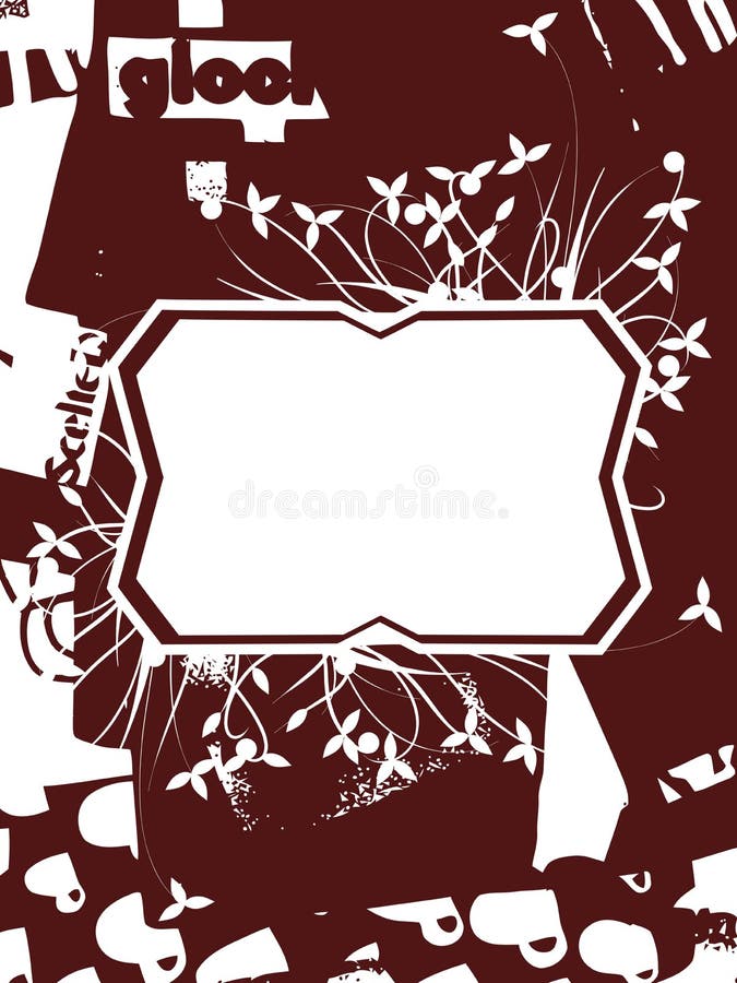 Artistic Background with Label and Leaves Stock Illustration ...