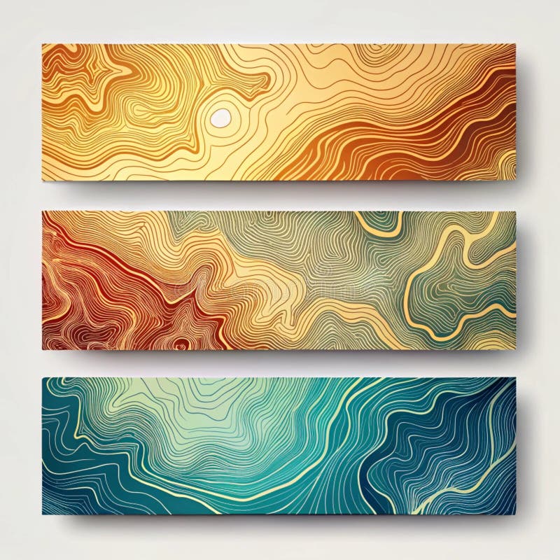Abstract Banner with Topography Map Design, Creative Background Stock ...
