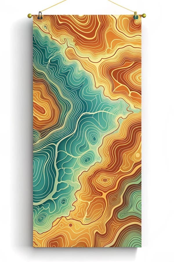 Abstract Banner with Topography Map Design, Creative Background Stock ...