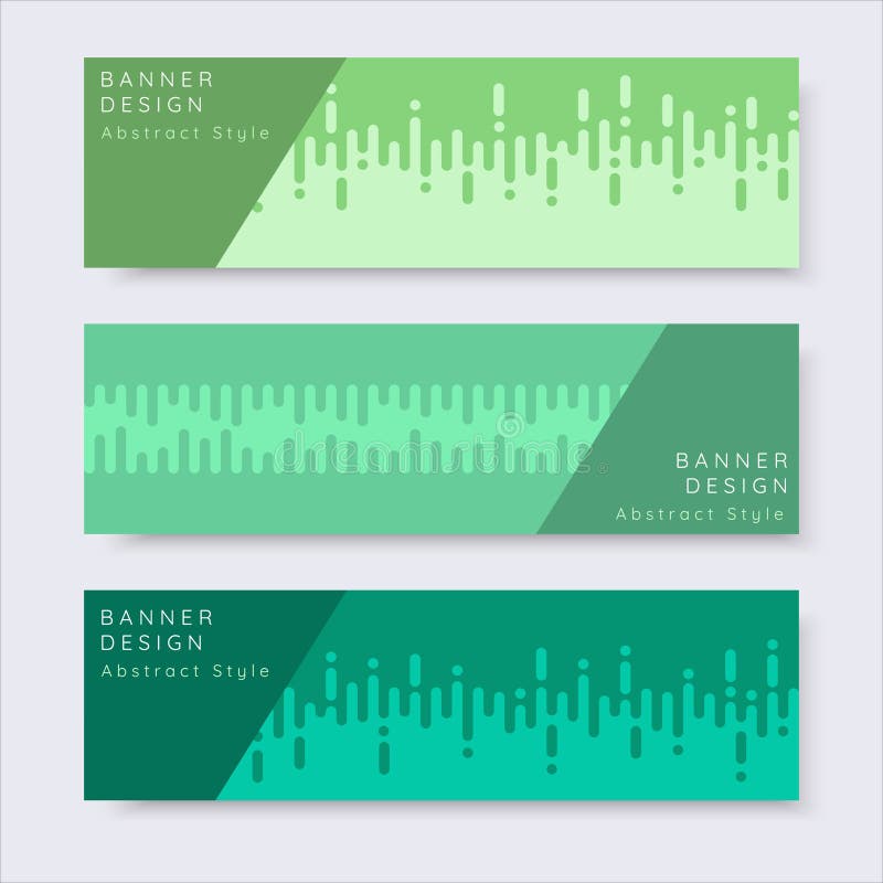 Set of Vector Banner Illustration of Green Rounded Lines Stock Vector ...