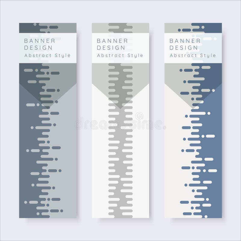 Vertical Banner Vector Illustration of Grey Rounded Lines Stock Vector ...