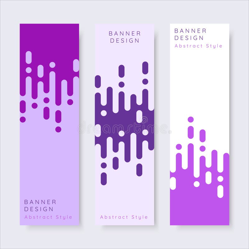Vertical Banner Vector Illustration of Purple Rounded Lines Stock ...