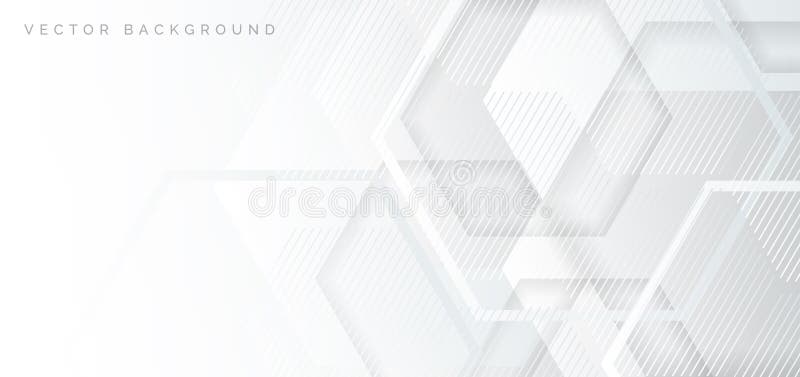 Abstract Banner Web White and Gray Geometric Hexagon Overlapping ... Abstract Banner Web White and Gray Geometric Hexagon Overlapping ...