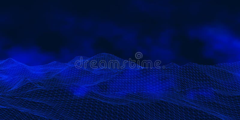 Abstract Banner with a Wireframe Landscape Design Stock Vector ...