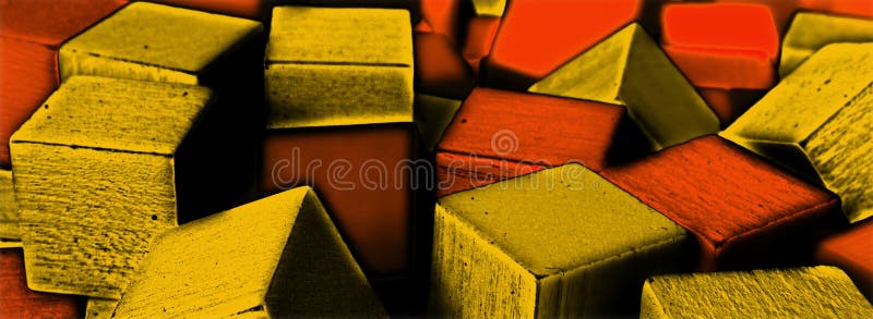 Abstract Banner with Yellow and Red Blocks Stock Illustration ...
