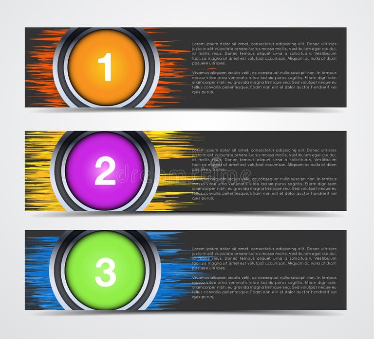 Abstract Banners with Buttons Stock Illustration - Illustration of ...