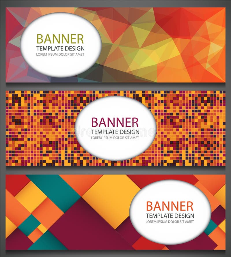 Abstract Banners Set with Different Patterns. Vector Stock Vector ...